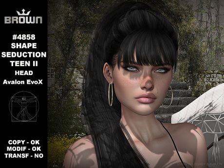 Second Life Marketplace - 4858 SHAPE SEDUCTION TEEN II HEAD Avalon EvoX