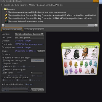 Second Life Marketplace - SEmotion Libellune Burmese Monkey Companion ...