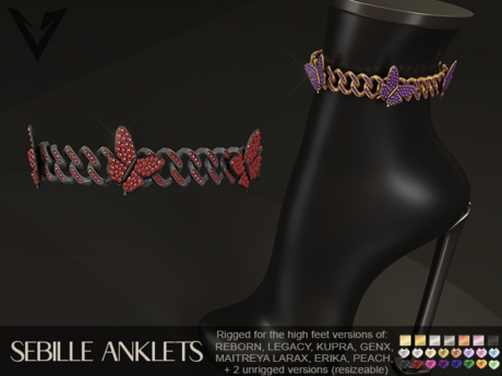 Second Life Marketplace - [VIPERA] Sebille Anklets
