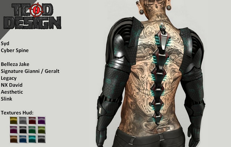 Second Life Marketplace - Cyber Spine ~ Syd [Textures Hud]. DEMO