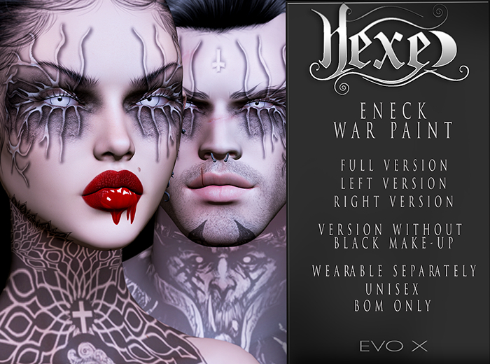 Second Life Marketplace - Hexed - Eneck War Paint EvoX