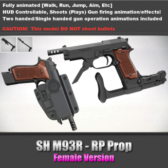 Second Life Marketplace - SH RP Prop Gun - M93R (Female Version)