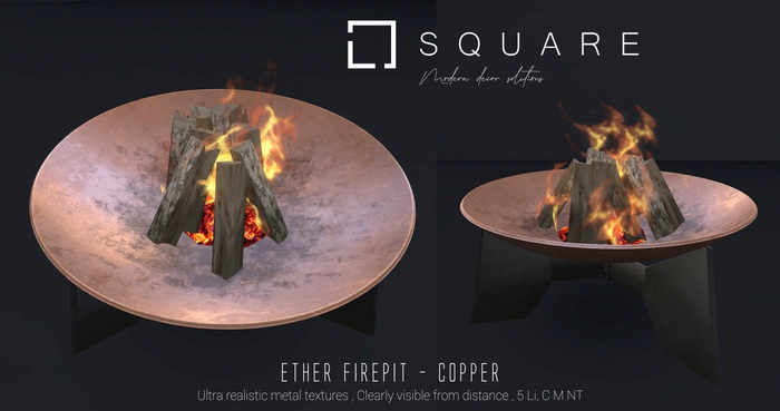 Second Life Marketplace - [ SQUARE ] - ETHER Firepit COPPER