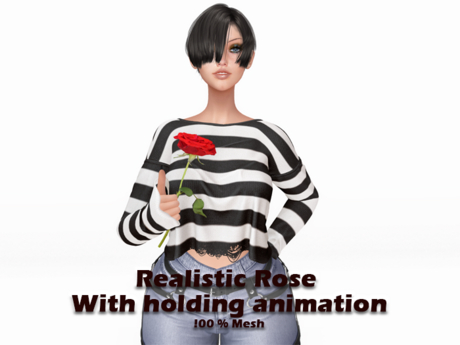 Second Life Marketplace - Realistic Mesh Rose with holding pose Boxed