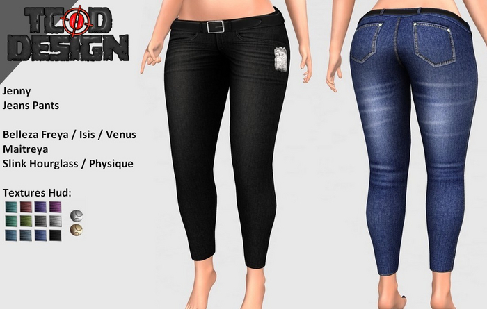 Second Life Marketplace - Jeans Pants ~ Jenny [Textures Hud]...