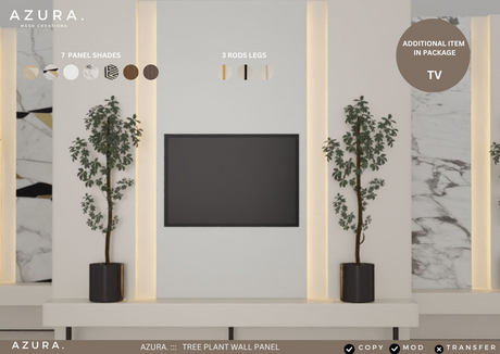 Second Life Marketplace - AZURA ::: TREE PLANT WALL PANEL - CHANGE TEXTURE