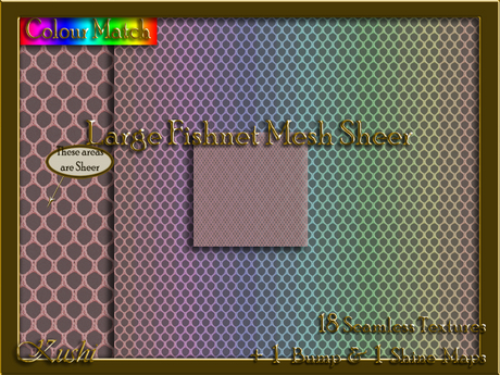 Second Life Marketplace - Large Fishnet Mesh Sheer Seamless Texture Pack