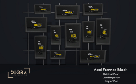 Second Life Marketplace - DIORA Axel Frames Black