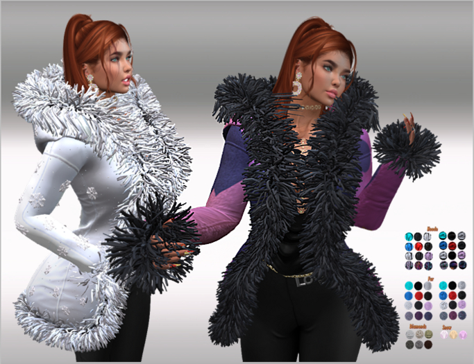 Second Life Marketplace - HOODE-Jacket with Fur,Snow & Diamonds 55x ...