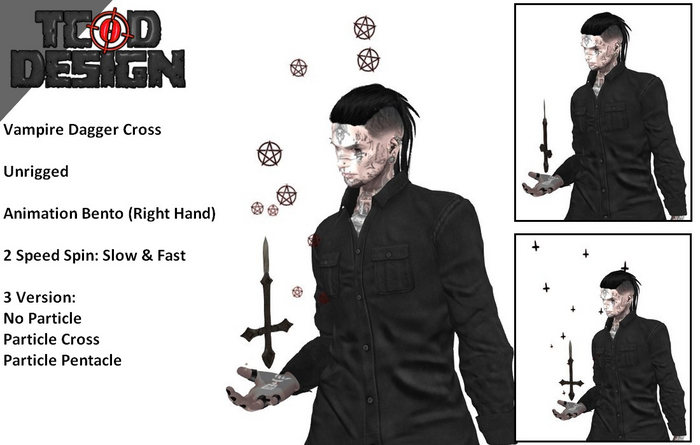 Second Life Marketplace - Vampire Dagger Cross [Bento ~ 3 Version] [ADD ...