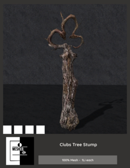 Second Life Marketplace - MeshedUp: Clubs Tree Stump