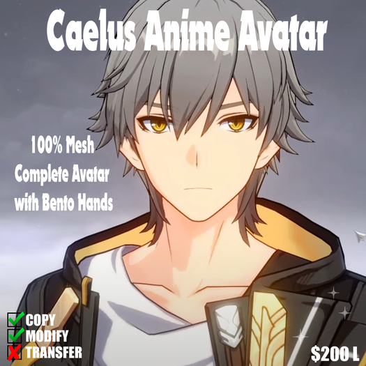 Second Life Marketplace - ★ SALE! ★ Caelus Anime Avatar (Honkai Star ...