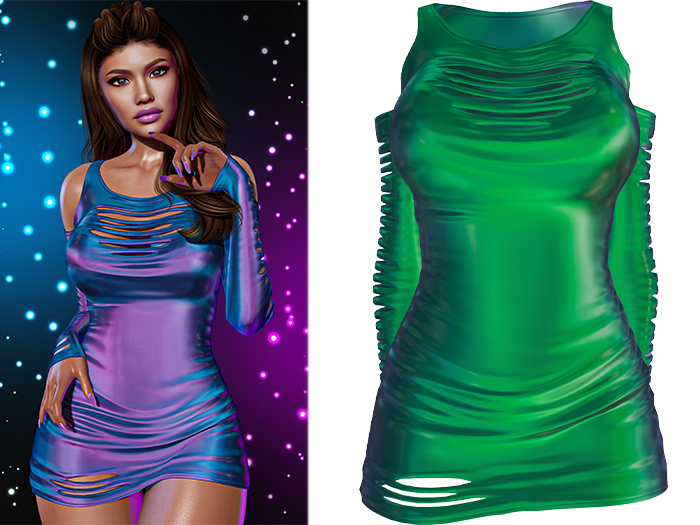 Second Life Marketplace - Joan Ripped Dress 2.0 [Holo Alien] - Maitreya ...