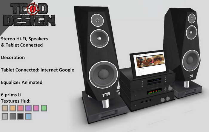 Second Life Marketplace - Stereo Hi-Fi, Speakers & Tablet Connected ...