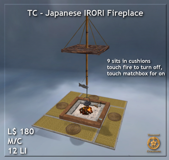 Second Life Marketplace - TC - Japanese IRORI Fireplace