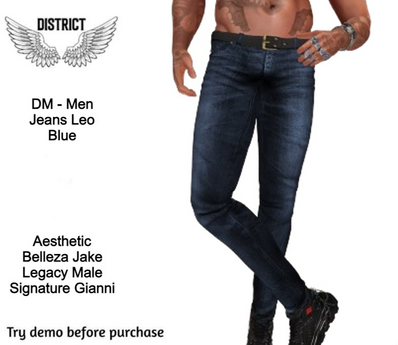 Second Life Marketplace - DM - Men Jeans Leo Blue [Add me]