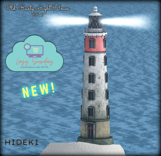 Second Life Marketplace - HIDEKI - OLD RUSTY LIGHTHOUSE (RED)