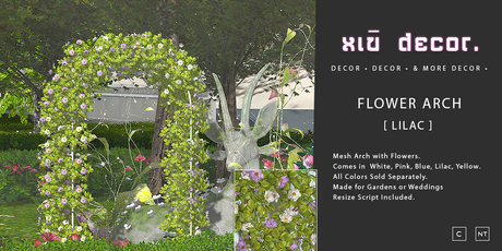 Second Life Marketplace - [xiu.D] Flower Arch Lilac