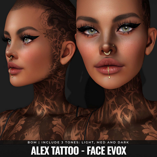 Second Life Marketplace - [BL] Alex tattoos // face evox F