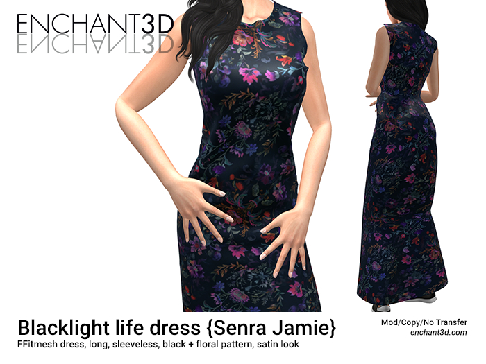 Second Life Marketplace - Enchant3D - Blacklight Life Dress - Senra Jamie