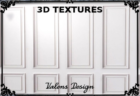 Second Life Marketplace - 3D TEXTURES White molding wooden wall panels ...