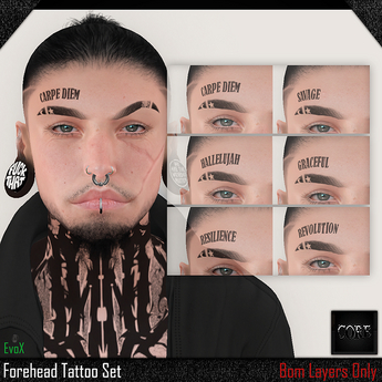 Second Life Marketplace - ::: Core ::: Forehead Tattoo Set (EvoX)