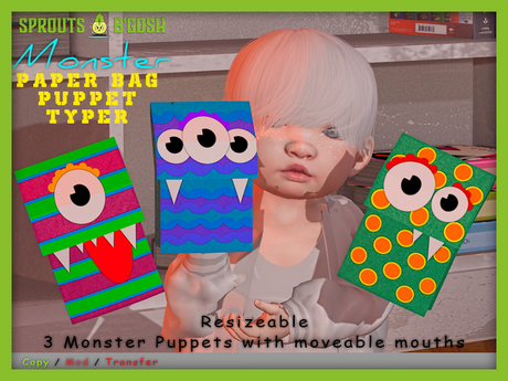 Second Life Marketplace - -SBG- Monster Paper Bag Puppet Typer