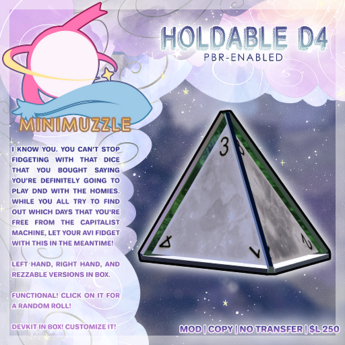 Second Life Marketplace - .:MM:. Holdable D4