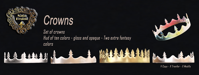 Second Life Marketplace - Nala Designs - Crowns Unisex - 4 Models