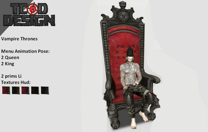 Second Life Marketplace - Vampire Thrones [Animation Sit & Textures Hud]...