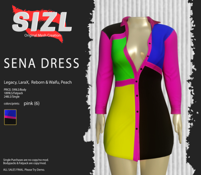 Second Life Marketplace - SIZL SENA DRESS SINGLE PINK (6) [UNPACK]