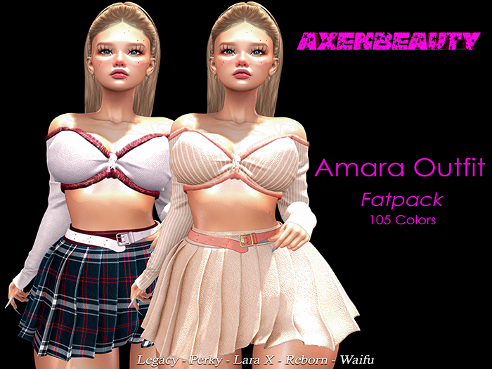 Second Life Marketplace Ax Amara Outfit 105 Colors Fatpack