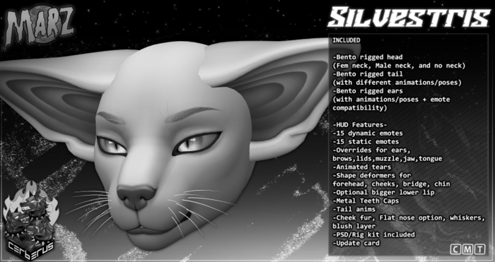 Second Life Marketplace - MARZ, Silvestris (Feline Bento Head) DEMO