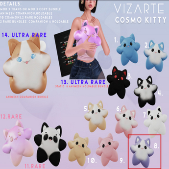 Second Life Marketplace - 8. Vizarte. Cosmo Kitty-Purple V2