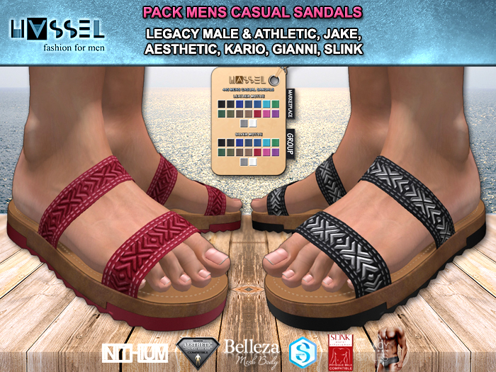 Second Life Marketplace - (HASSEL) PACK MEN LEATHER SUMMER CASUAL ...