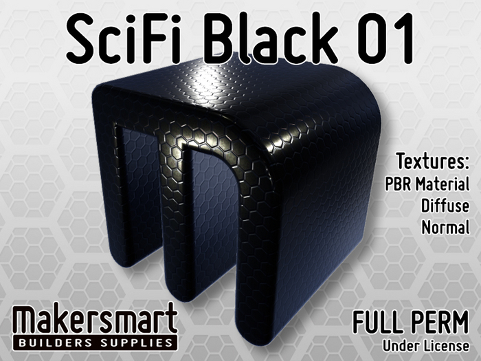 Second Life Marketplace - PBR Materials: SciFi Black 01