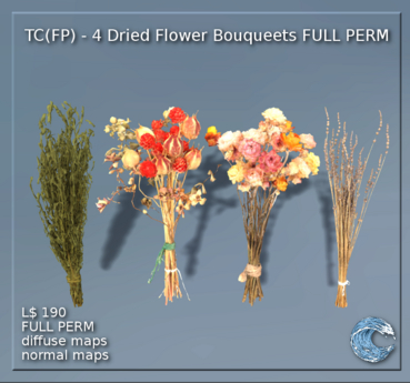 Second Life Marketplace - TC(FP) - 4 Dried Flower Bouquets FULL PERM