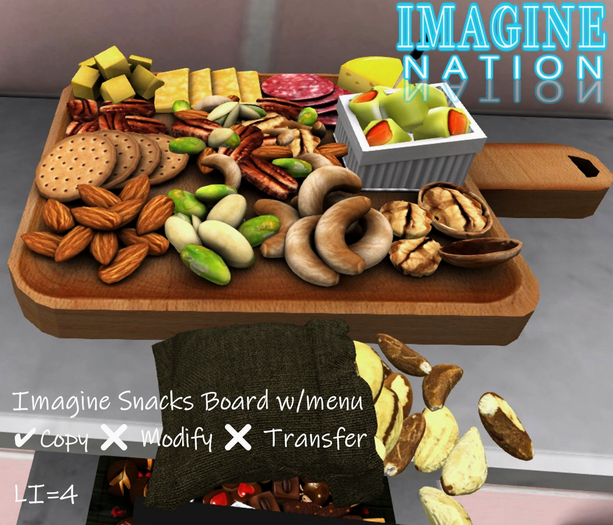 Second Life Marketplace - Imagine Snacks Board Nuts & Cheeses