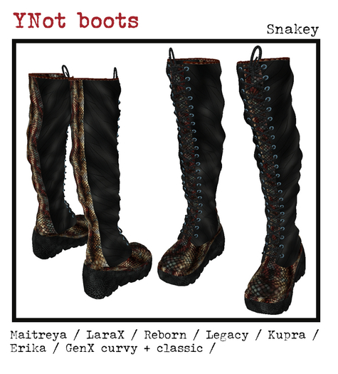 Second Life Marketplace - :::darKrose::: YNot Snakey Boots