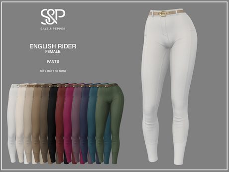 Second Life Marketplace - S&P English Rider F - pants - Reborn