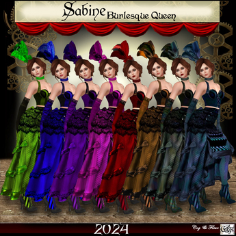 Second Life Marketplace - C&F Sabine Victorian Burlesque Saloon Outfit ...