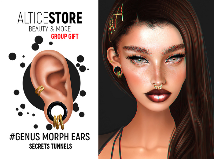Second Life Marketplace - GIFT [ALTICE] GENUS MORPH EAR TUNNELS ...
