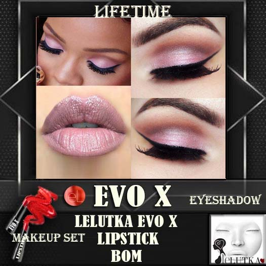 Second Life Marketplace - Lifetime Eyeshadow - Lipstic LEL Evo X BOM ...