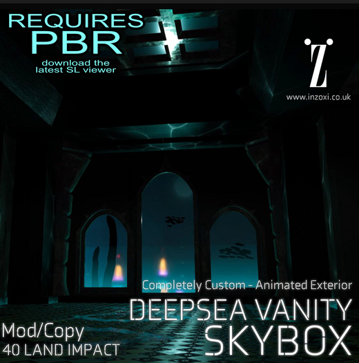 Second Life Marketplace - [inZoxi] - PBR Skybox - Deepsea Vanity (PBR VIEWER ONLY)