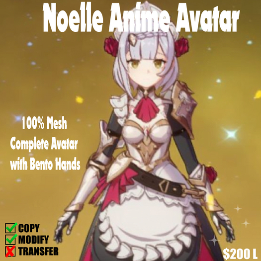 Second Life Marketplace - ★ SALE! ★ Noelle Anime Avatar (Genshin Impact ...