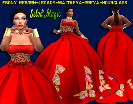 Second Life Marketplace - RED PARTY DRESS-EBONY REBORN-LEGACY-MAITREYA ...