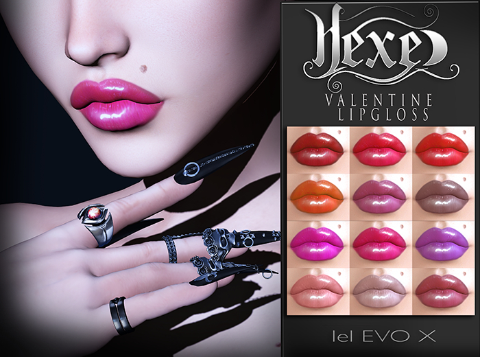 Second Life Marketplace - Hexed - Valentine Lipgloss EvoX