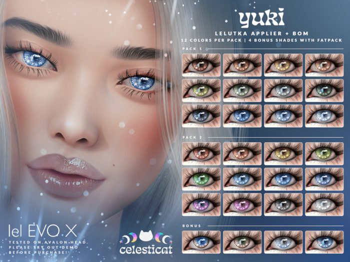 Second Life Marketplace - [Celesticat] Yuki Eyes - Fatpack