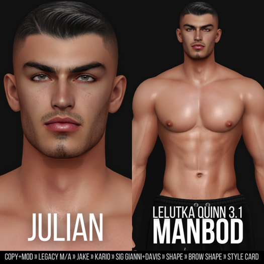 Second Life Marketplace - Julian x LeLUTKA Quinn 3.1 by MANBOD