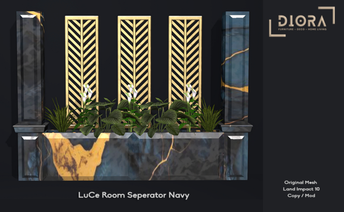 Second Life Marketplace - DIORA LuCe Room Seperator Navy
